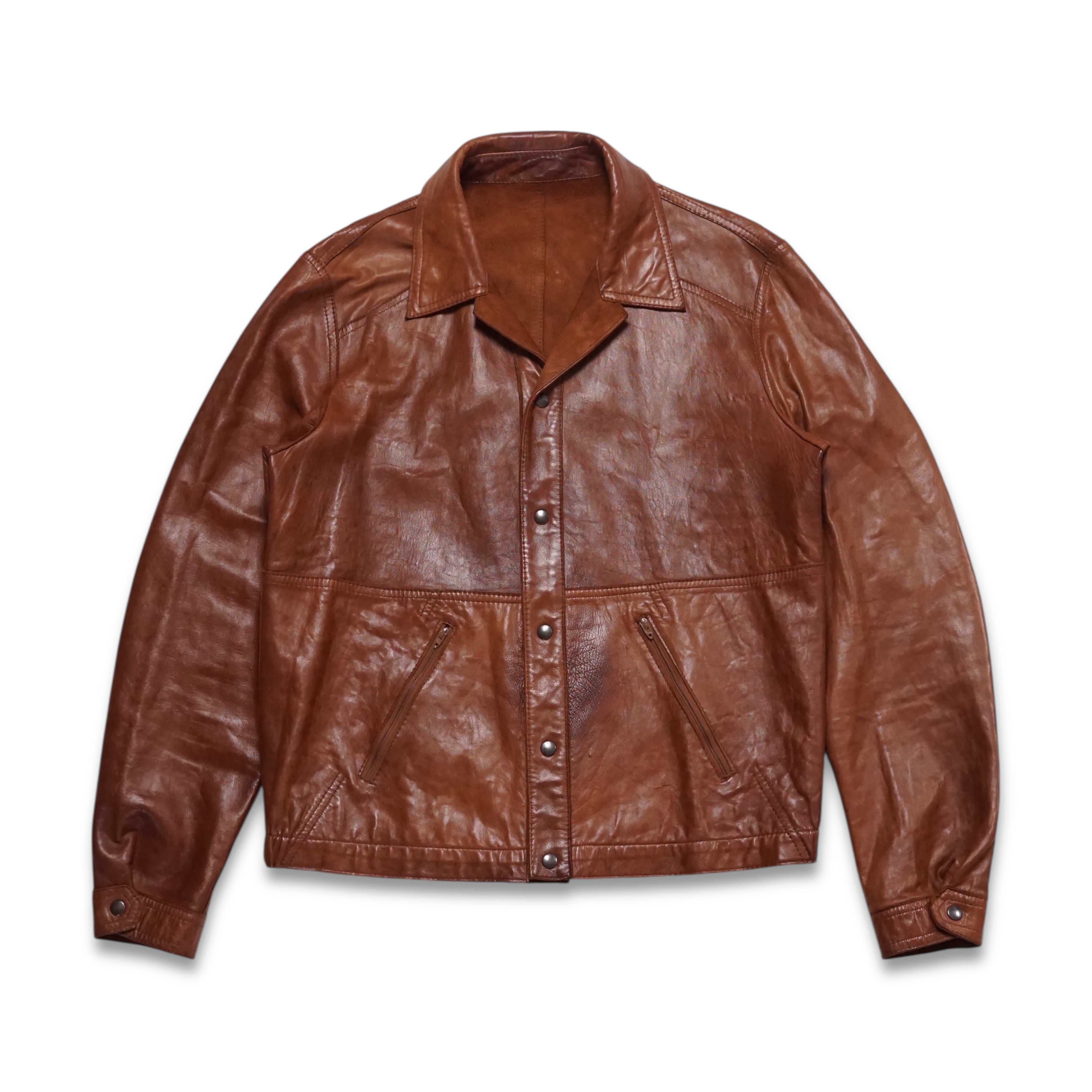 1960s Reversible Leather Jacket "Chestnut" Size: S – REISSUE.US